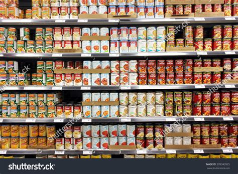 Grocery Store Shelf Cans