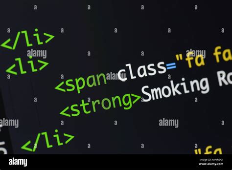 Real Html Code Developing Screen Programing Workflow Abstract Algorithm Concept Lines Of Html