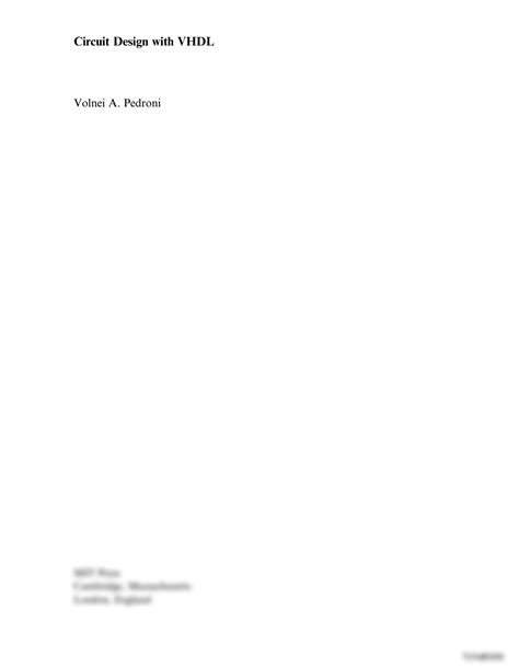 Solution Circuit Design With Vhdl Full Guide Studypool