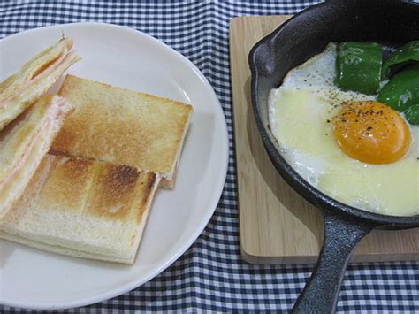ホットサンドと目玉焼きのブランチ ～ニトスキを使って By ジミヘンさん レシピブログ 料理ブログのレシピ満載！