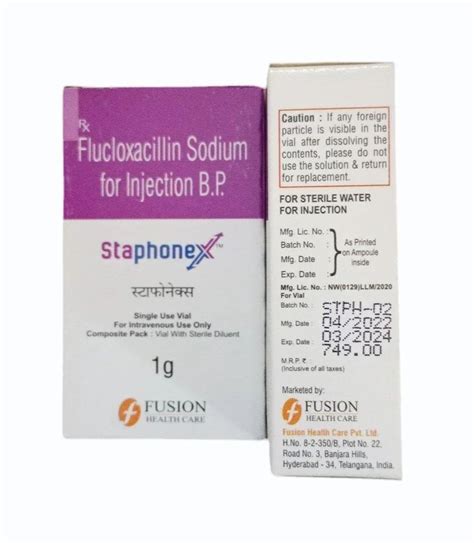 Staphonex Flucloxacillin Sodium Injection 1 Gm Treatment Killing