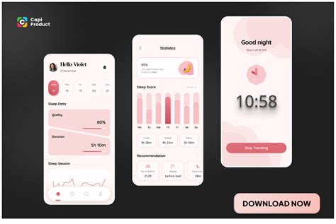 Sleep Time App Minimal Style Figma