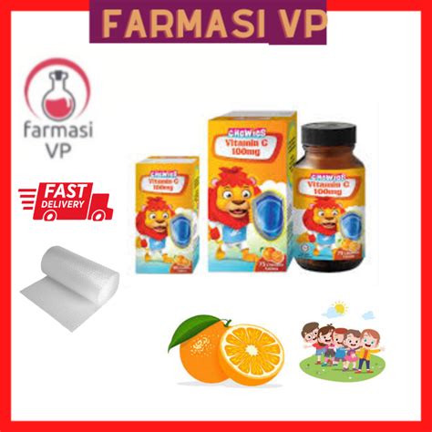 Chewies Vitamin C 100mg Orange Flavoured Chewable Tablet 75s 75s 30s Shopee Malaysia