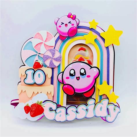 Customized Kirbys Dream Buffet 3d Cake Topper Nintendo Party Super