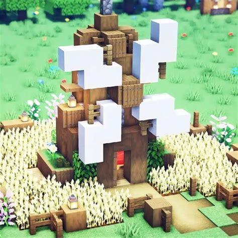 The Best Minecraft House Ideas Cute Mini Windmill Design For Minecraft House Minecraft Farm