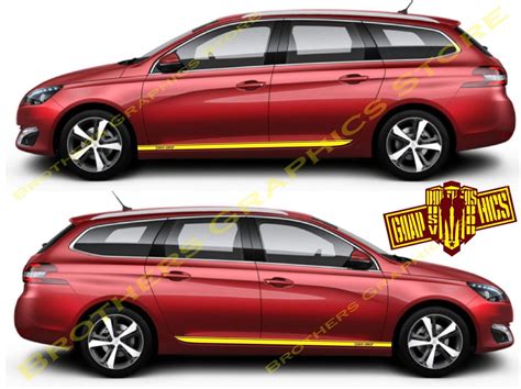 Decal Sticker Side Door Stripe Stickers For Peugeot 308 Sw Brothers Graphics
