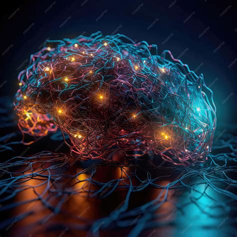 Premium Ai Image Fictional Glowing Brain Background With A Network Of Neural Connections