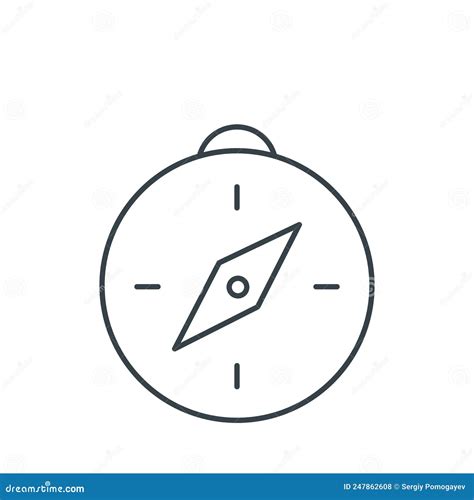 Compass Thin Line Icon Navigation Concept Wind Rose Sign On White Background Oldstyle Wind