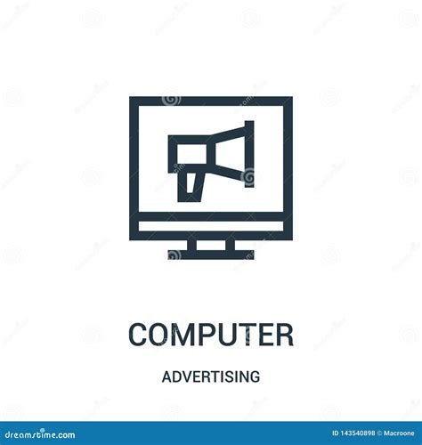 Computer Icon Vector From Advertising Collection Thin Line Computer Outline Icon Vector