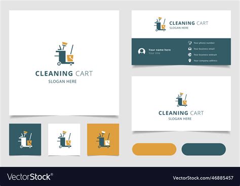 Cleaning Cart Logo Design With Editable Slogan Vector Image