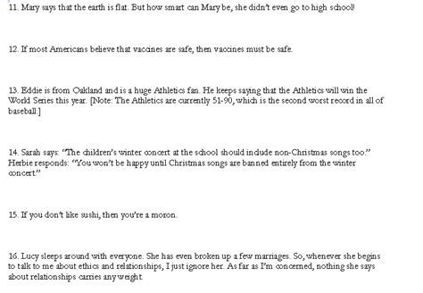 What Logical Fallacies Are Committed Below And