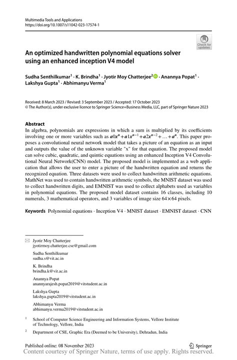 An Optimized Handwritten Polynomial Equations Solver Using An Enhanced