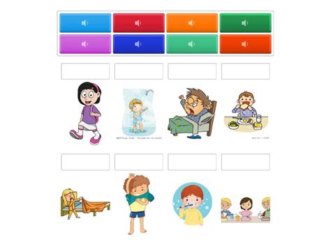 Bugs Team 3 Unit 4 Lesson 1 My Busy Day Match Up