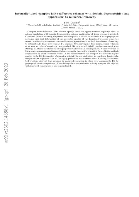 Pdf Spectrally Tuned Compact Finite Difference Schemes With Domain Decomposition And