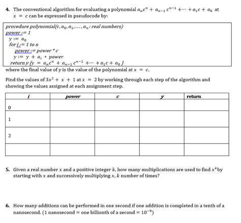 Solved 4 The Conventional Algorithm For Evaluating A