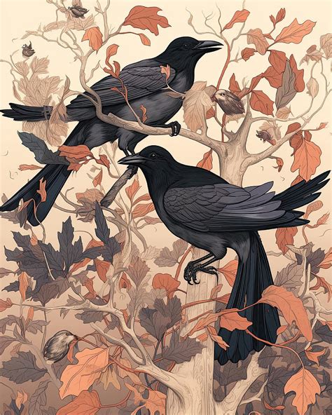 Crow Couple Digital Art By Steven Greenbaum Fine Art America
