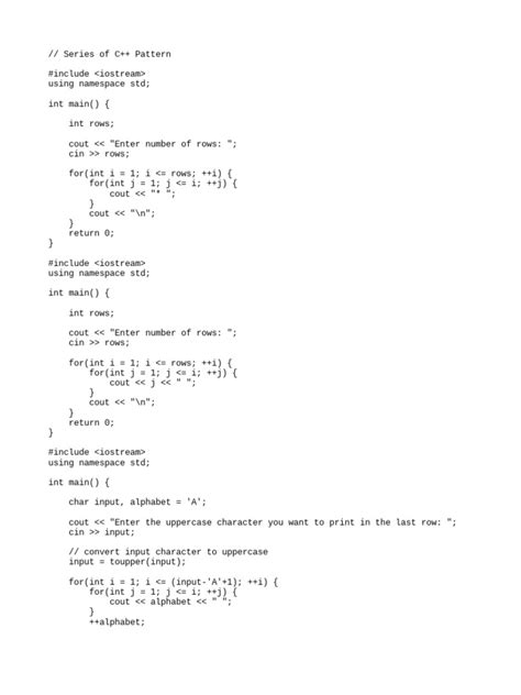 Series Pattern C Pdf Namespace Computer Programming