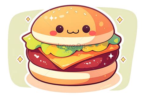 귀여운 버거 스티커 일러스트 무료 다운로드 Lovepik
