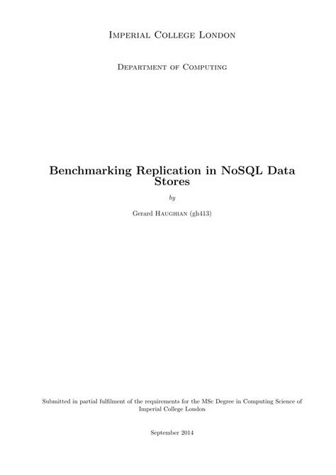 Pdf Benchmarking Replication In Nosql Data Stores · Benchmarking
