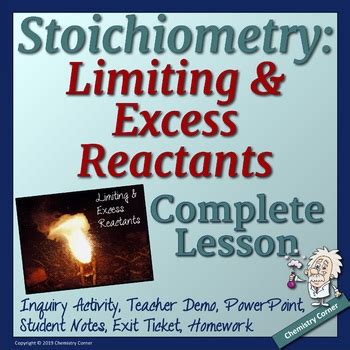 Stoichiometry Limiting Excess Reactants By Chemistry Corner TpT