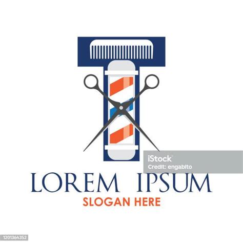 슬로건 태그 라인 벡터 일러스트에 대한 T 알파벳 및 텍스트 공간이있는 이발소 아이콘 가위에 대한 스톡 벡터 아트 및 기타 이미지 가위 기업 재무와 산업 깨끗한