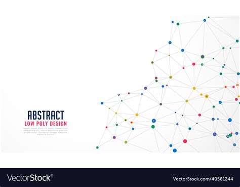 Low Poly Network Lines Mesh White Background Vector Image
