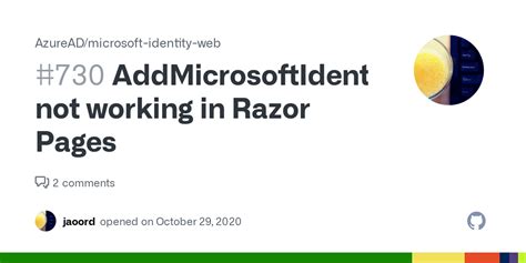 AddMicrosoftIdentityUI Not Working In Razor Pages Issue AzureAD Microsoft Identity