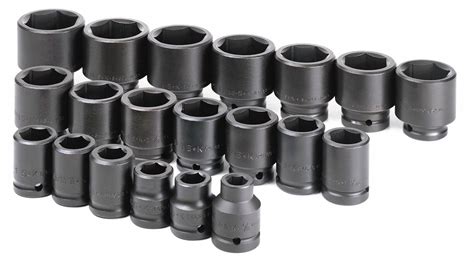 Impact Socket Set Black Oxide 3 4 In Impact Rated No Grainger