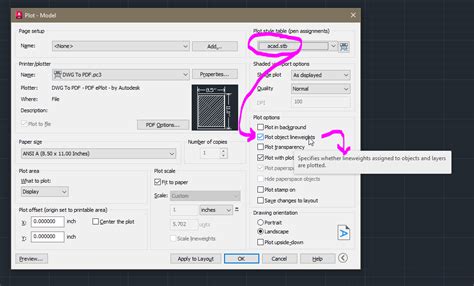 defining table lineweights autodesk community