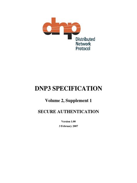 Dnp3 Specification Volume 2 Supplement 1 Secure Authentication Pdf Key Cryptography
