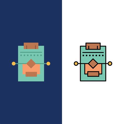 Workflow Network Process Settings Icons Flat And Line Filled Icon Set Vector Blue Background