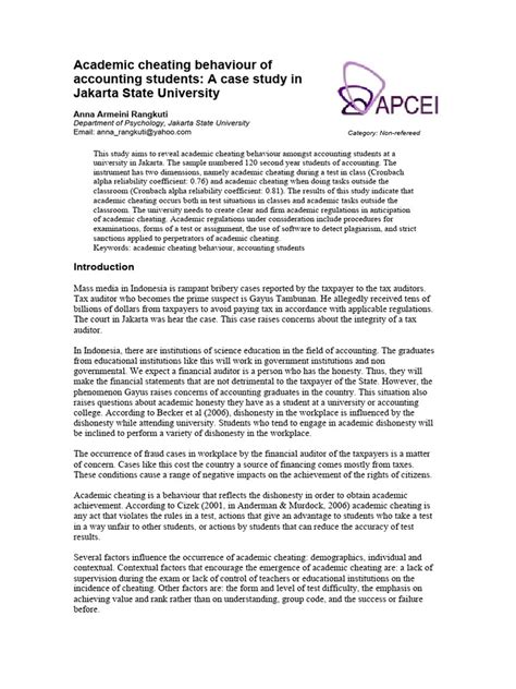 Academic Cheating Research Pdf Academic Dishonesty