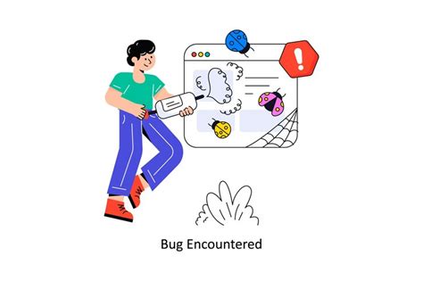 Premium Vector Bug Encountered Flat Style Design Vector Illustration Stock Illustration