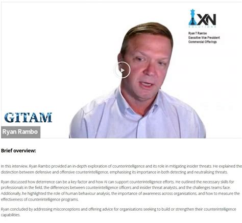 Ixns Ryan On Boazs Counterintelligence And Insider Threat Ixn Solutions Posted On The Topic