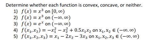 Solved Determine Whether Each Function Is Convex Concave