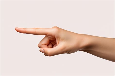 Premium Ai Image View From A Side On A Human Hand Pointing With An