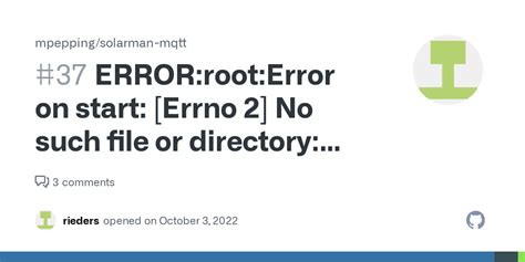 Errorrooterror On Start Errno 2 No Such File Or Directory Configjson · Issue 37