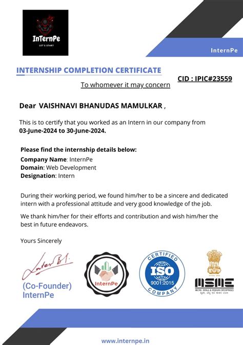 Vaishnavi Mamulkar On Linkedin Internpe