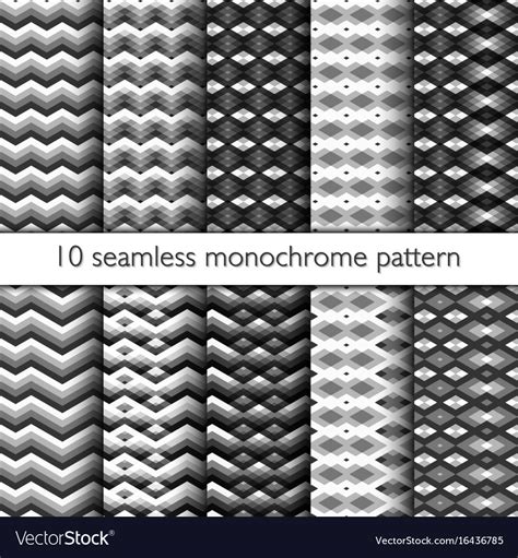 Set Of Ten Seamless Zig Zag Pattern Royalty Free Vector