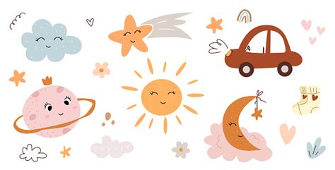 어린이 방을위한 어린이 일러스트 모음의 벡터 일러스트 레이 션 어린이 방에 대한 보헤미안 스타일 일러스트 0명에 대한 스톡 벡터 아트 및 기타 이미지 Istock