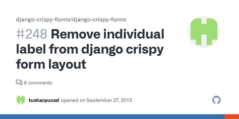 Remove Individual Label From Django Crispy Form Layout · Issue 248