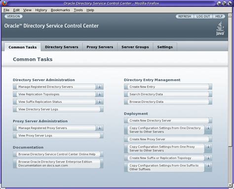 Directory Service Control Center Interface Oracle Fusion Middleware Administration Guide For