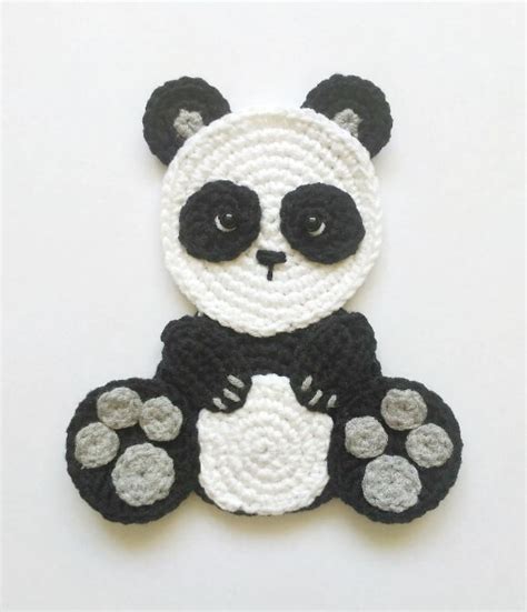 Pattern Panda Applique Crochet Pattern Pdf Bear Crochet Applique