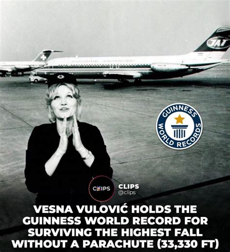 Vesna Vulovic A Flight Attendant Survived A Plane Crash In 1972 When The Aircraft She Was On