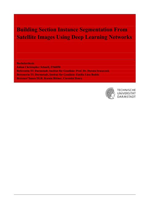 pdf building section instance segmentation from satellite images using deep learning networks