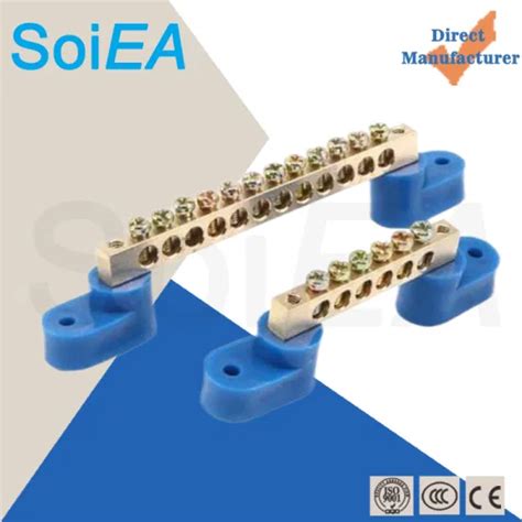 Copper Electric Wire Screw Terminal Block For Industrial Custom Neutral
