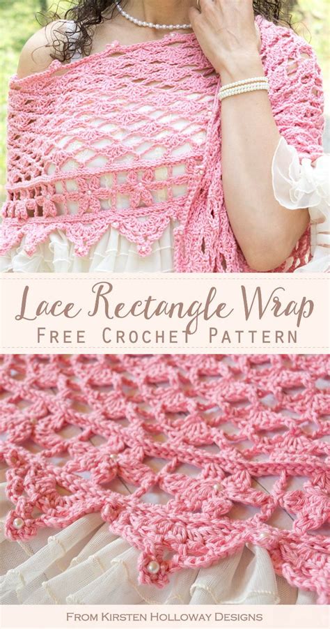 Daydream Lace Rectangle Wrap With Beads Free Crochet Pattern