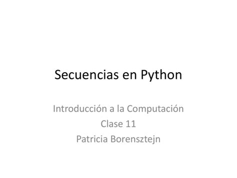 Secuencias En Python