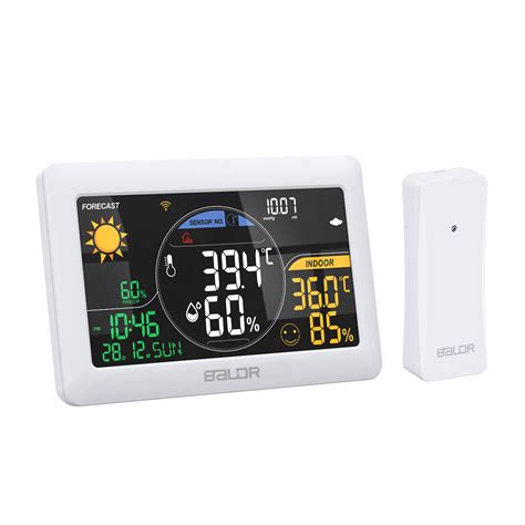 Baldr Wifi Weather Station Alarm Clock Wireless Indoor Outdoor Thermometer Forecast Station App