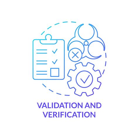 Validation And Verification Blue Gradient Concept Icon Outline Infographic Strategy Vector